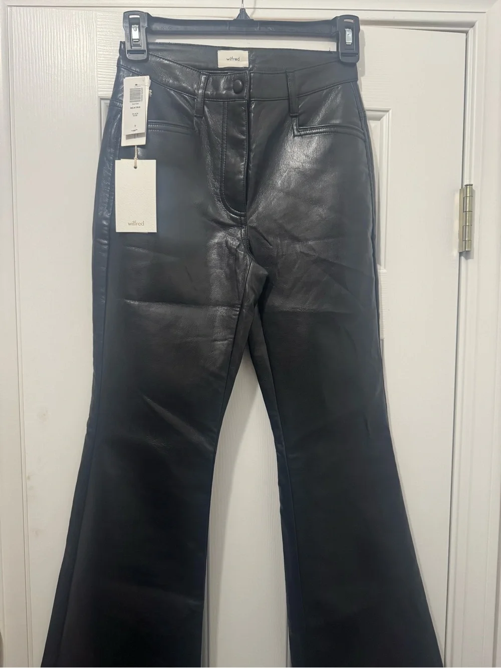 Wilfred | Jeans | Wilfred Black Leatherlook Flare Jeans | Poshmark